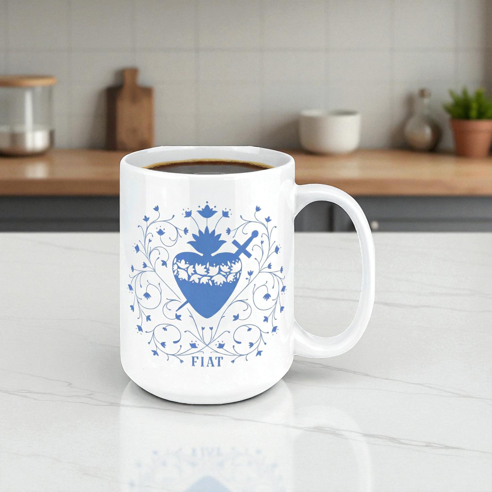 Immaculate Heart of Mary Fiat Coffee Mug – Little Way Design Co.